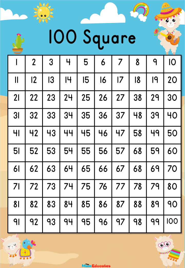 Free 100 Square - Printable | Teaching resources - The Mum Educates