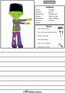 Free Halloween Character Description Writing Frames - The Mum Educates