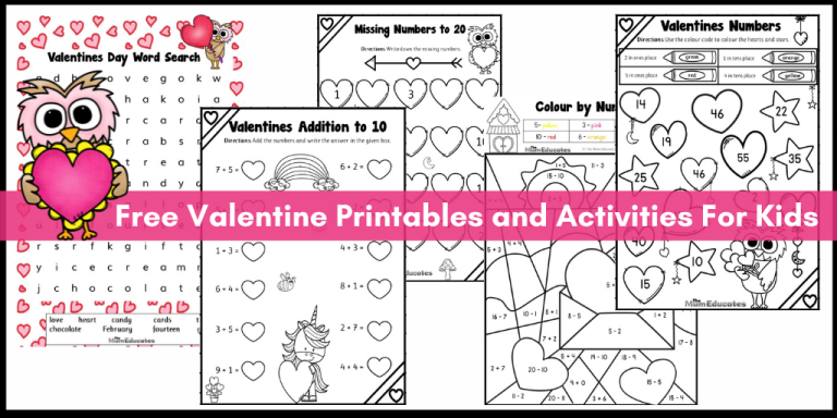 Free Valentine Printables and Activities For Kids - The Mum Educates