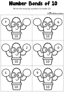 Free Number bonds of 10 worksheets | Teacher Resource - The Mum Educates
