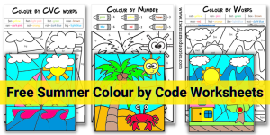 Free Summer Colour by Code Worksheets - The Mum Educates