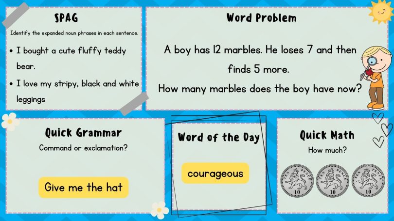 Year 2 Early Morning Work - FREE - The Mum Educates