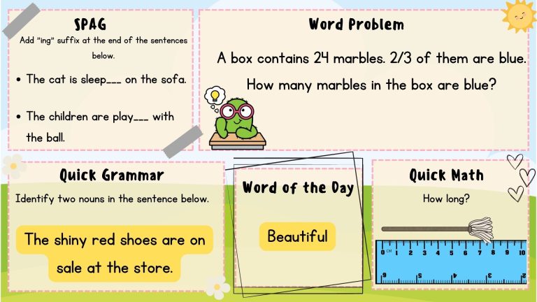 Year 2 Early Morning Work - FREE - The Mum Educates