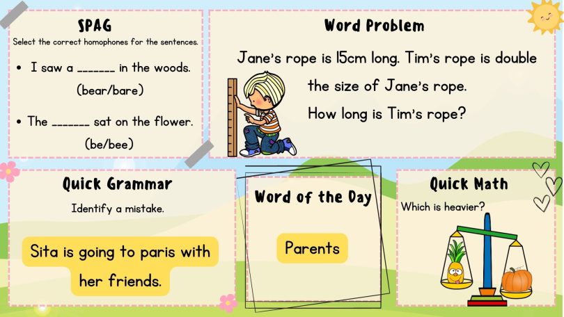 Year 2 Early Morning Work - FREE - The Mum Educates