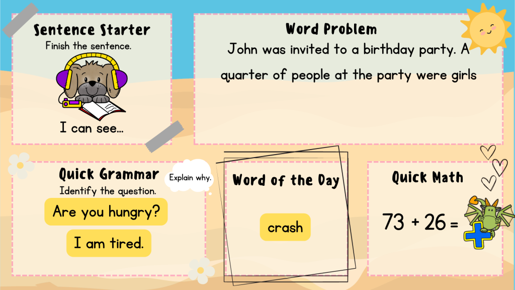 Year 2 Early Morning Work - FREE - The Mum Educates