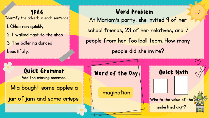 Year 2 Early Morning Work - FREE - The Mum Educates