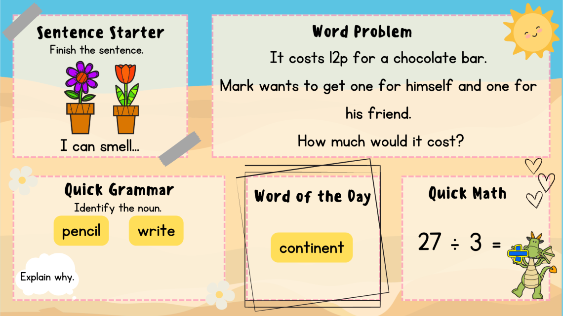 Year 2 Early Morning Work - FREE - The Mum Educates