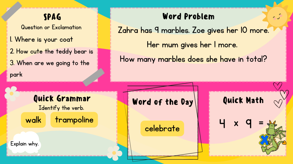 Year 2 Early Morning Work - FREE - The Mum Educates