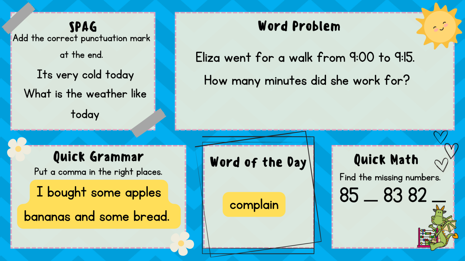 Year 2 Early Morning Work - FREE - The Mum Educates