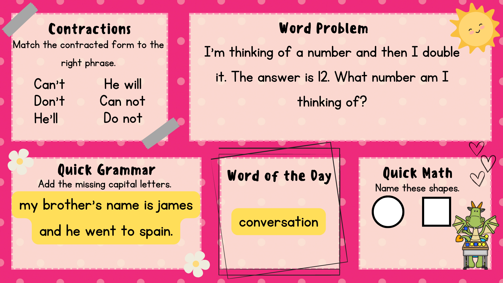 Year 2 Early Morning Work - FREE - The Mum Educates