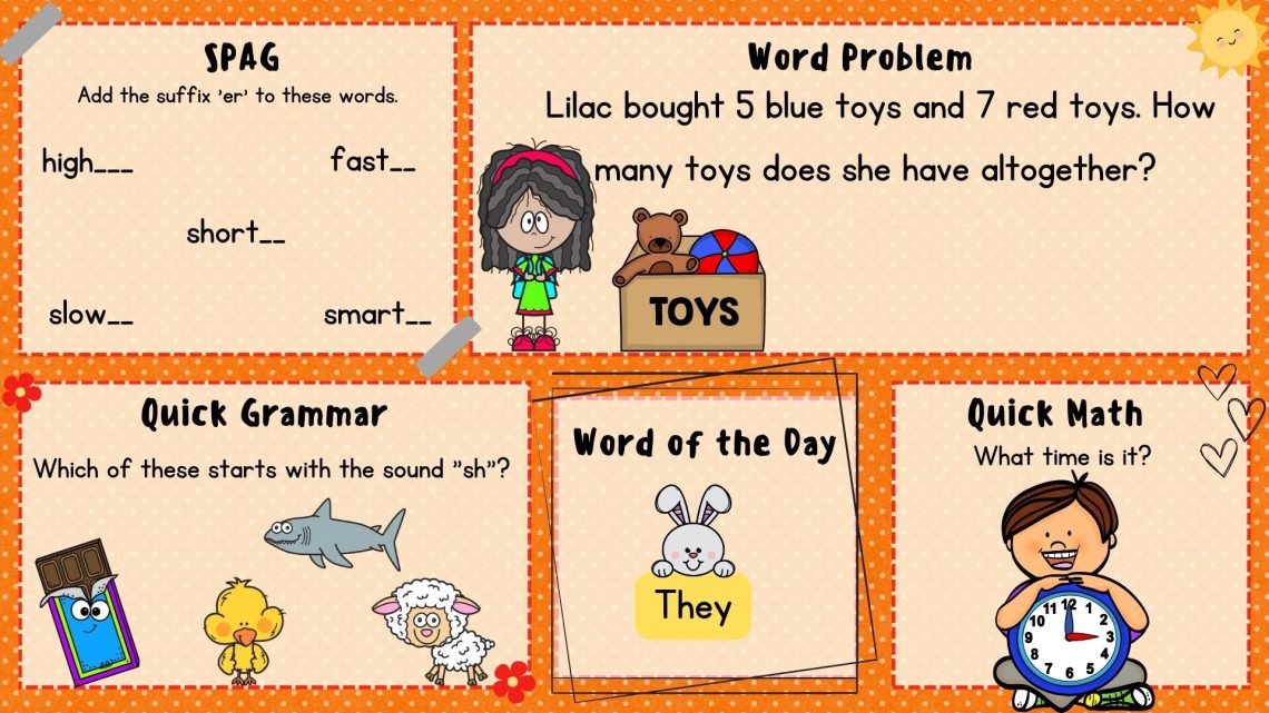 Year 1 Early Morning Work – FREE - The Mum Educates