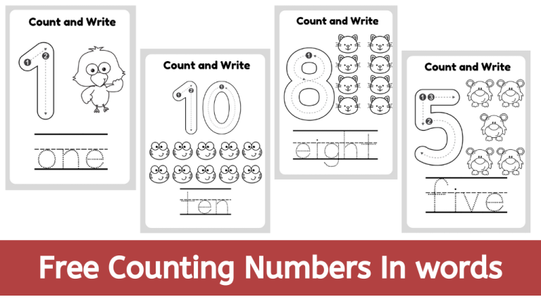 Numbers Counting In Words Free Worksheets - The Mum Educates