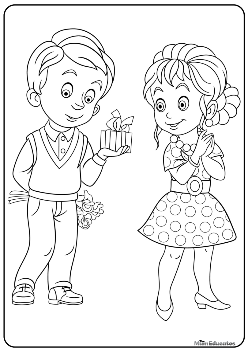 Valentine's Day Colouring Pages - FREE - The Mum Educates
