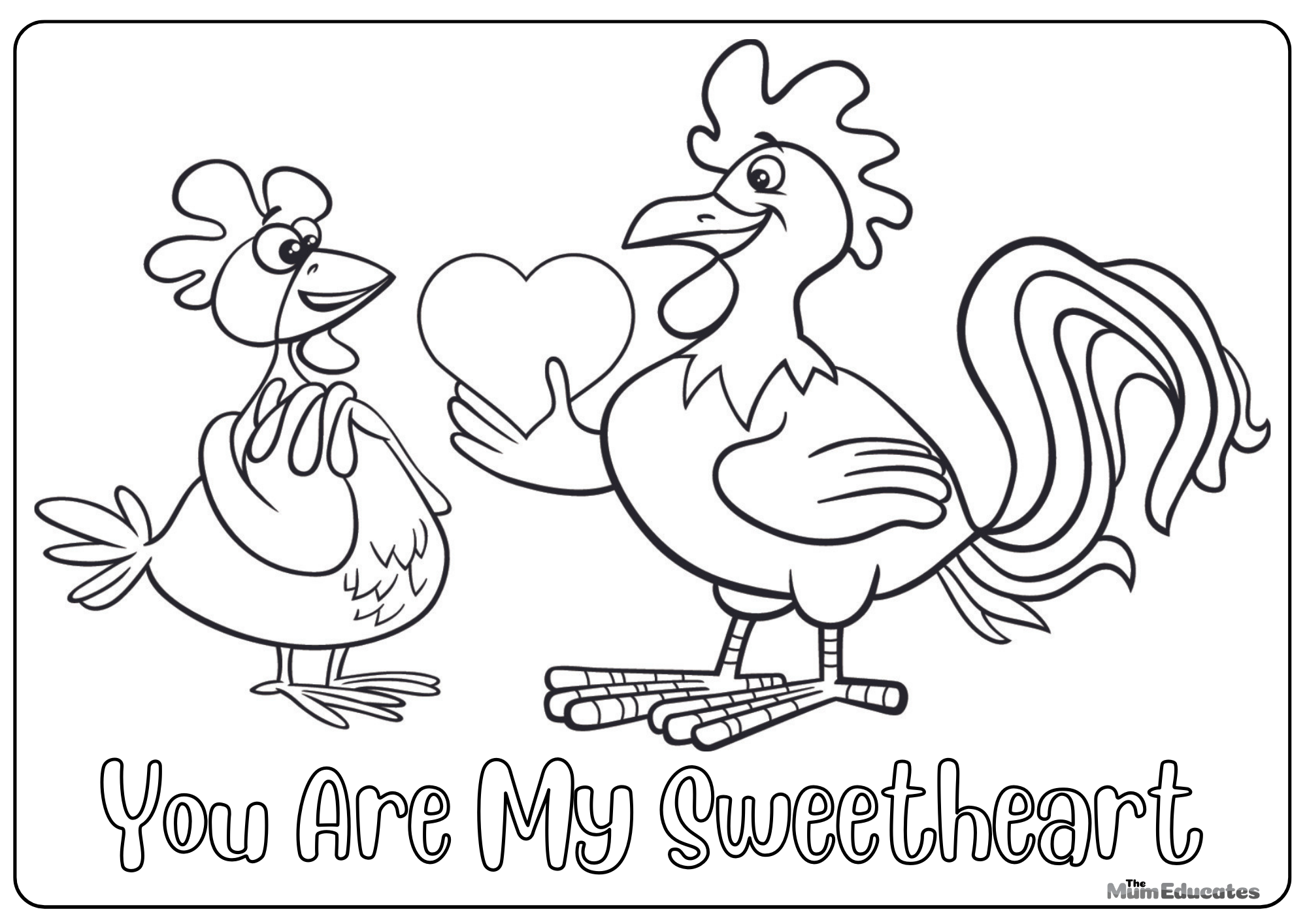 Valentine's Day Colouring Pages - FREE - The Mum Educates