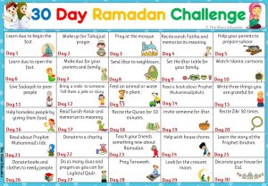 30 Day Kids Ramadan Challenge - Free printable - The Mum Educates