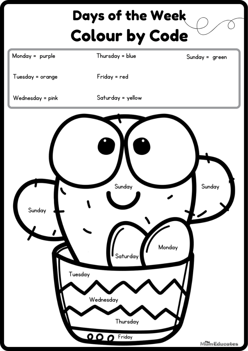 Printable Days of the Week - Free - The Mum Educates