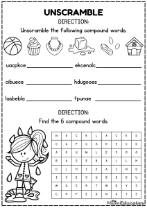 Free Compound Words List and Worksheets - The Mum Educates