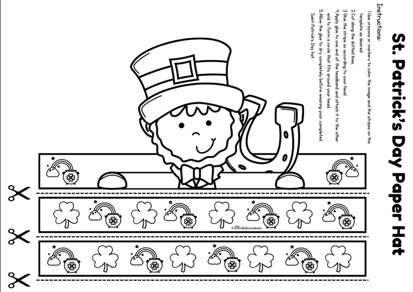 Free Saint Patrick's Day Crafts - Paper Hat Activity - The Mum Educates