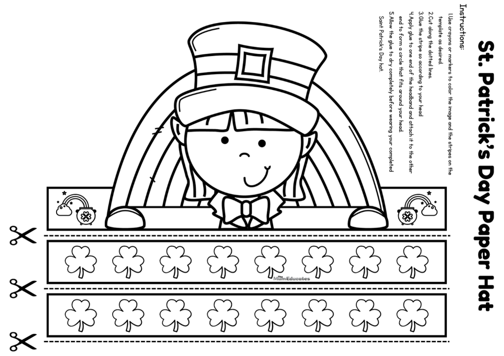 Free Saint Patrick's Day Crafts - Paper Hat Activity - The Mum Educates