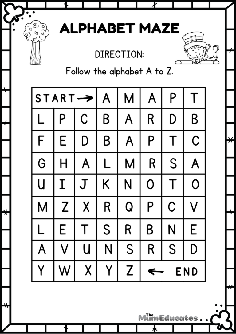 St Patrick's Day Kindergarten Worksheets - FREE - The Mum Educates