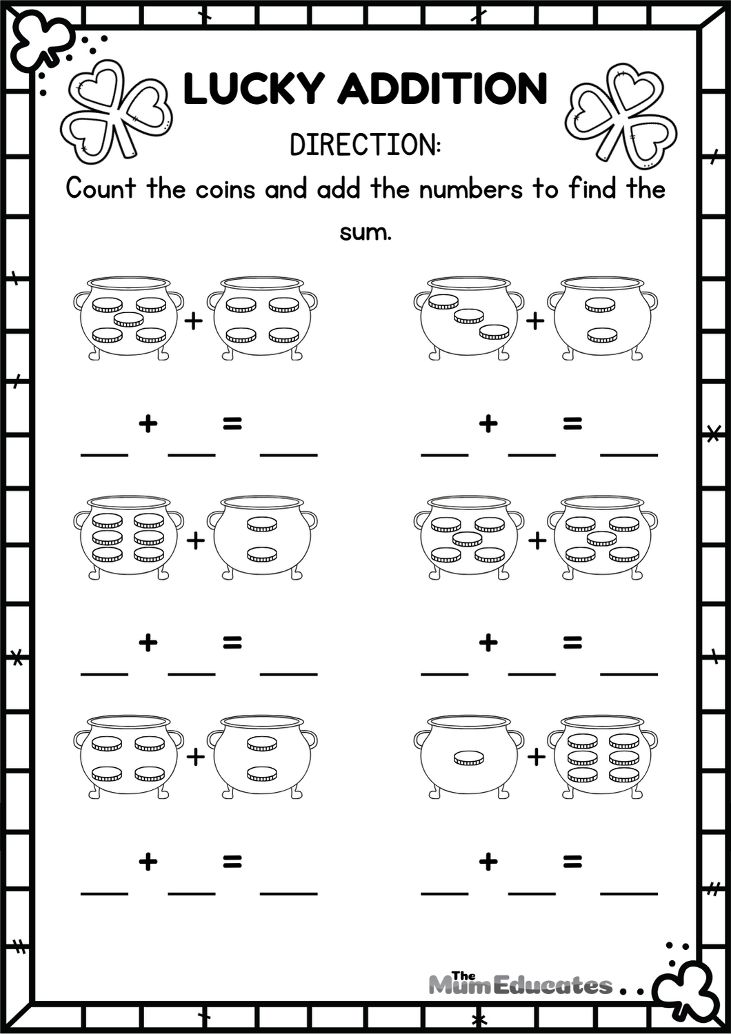 St Patrick's Day Kindergarten Worksheets - FREE - The Mum Educates
