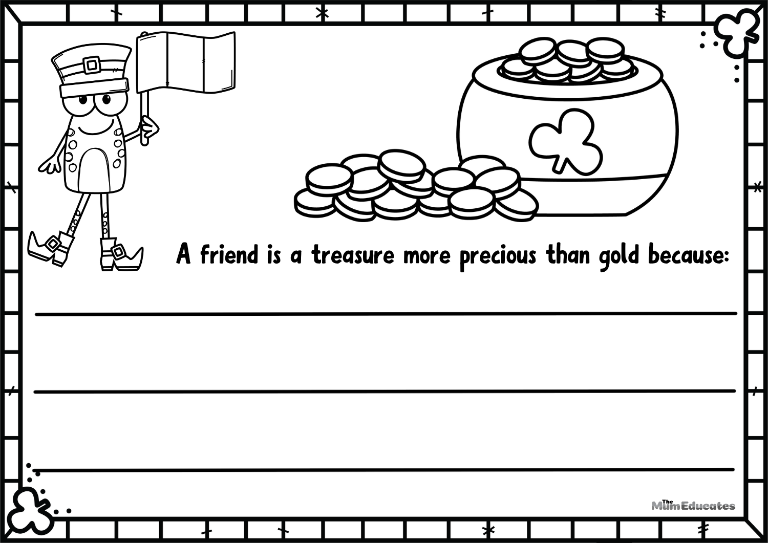 St Patrick's Day Writing Prompts Worksheets - The Mum Educates