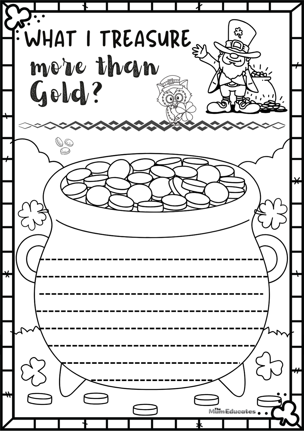 St Patrick's Day Writing Prompts Worksheets - The Mum Educates