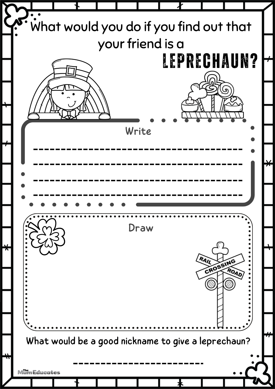 St Patrick's Day Writing Prompts Worksheets - The Mum Educates