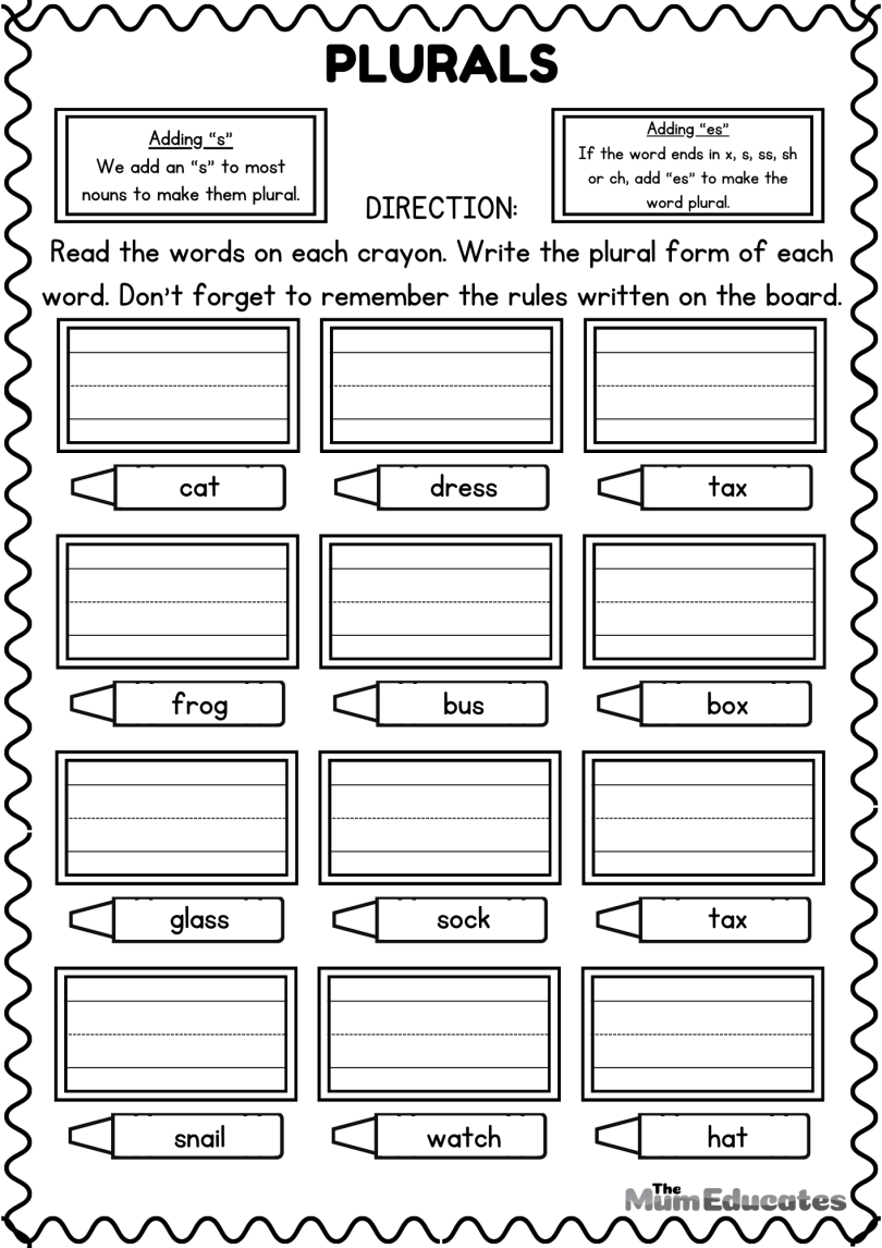 Free Plural Nouns Worksheets - The Mum Educates