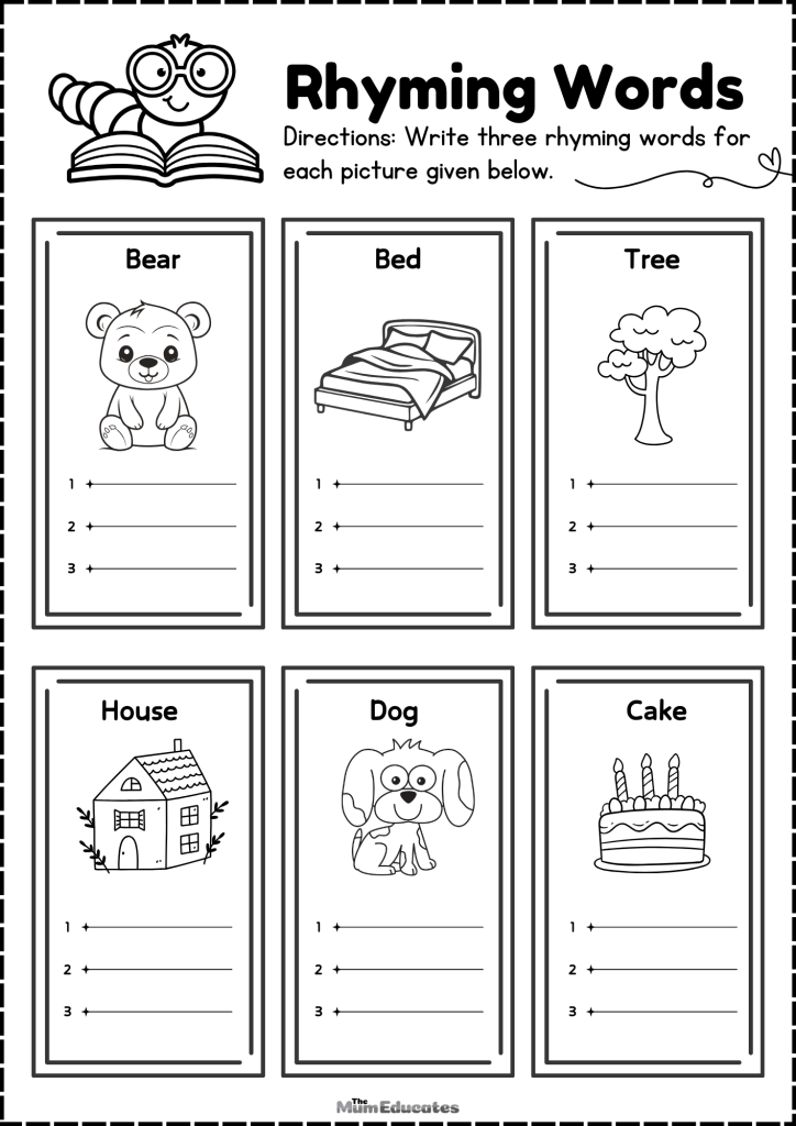 Free Printable Rhyming Words Worksheets Free Printable Rhyming Words Worksheets
