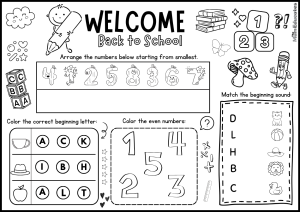 First Day Back to School Activity Pack Grade 1 - Year 1 - FREE - The ...