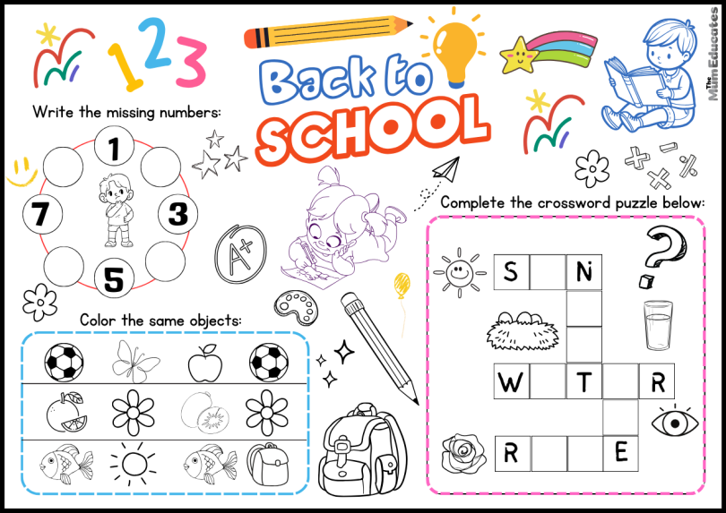 First Day Back to School Activity Pack Grade 1 - Year 1 - FREE - The ...