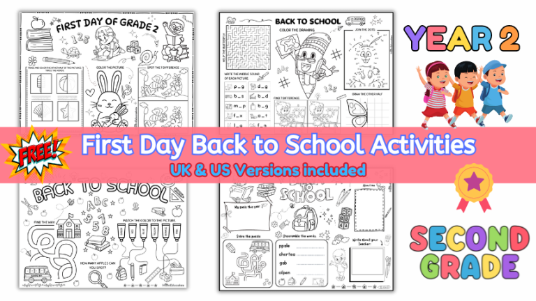 First Day Back To School Printable Pack - Grade 2 - Year 2 - FREE - The ...