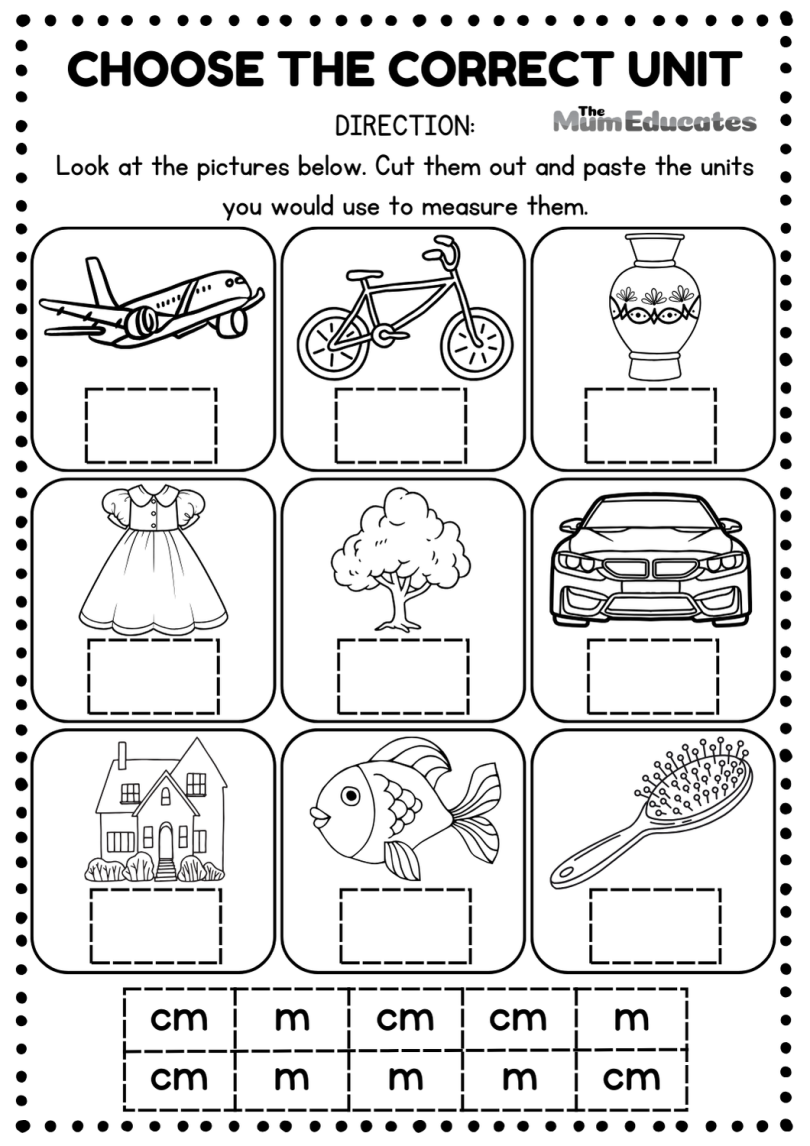 Centimetres and Metres Worksheets - FREE - The Mum Educates