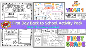 First Day Back to School Activity Pack Grade 1 - Year 1 - FREE - The ...