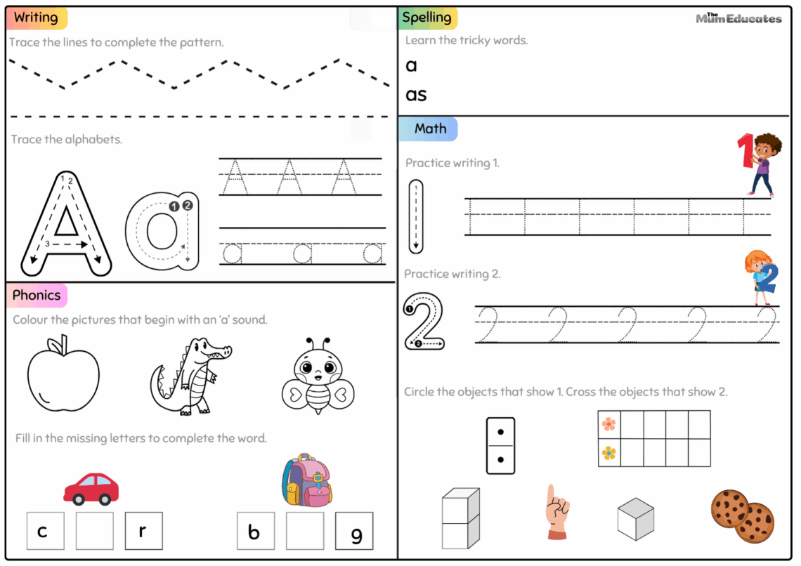 Reception Worksheets - The Mum Educates