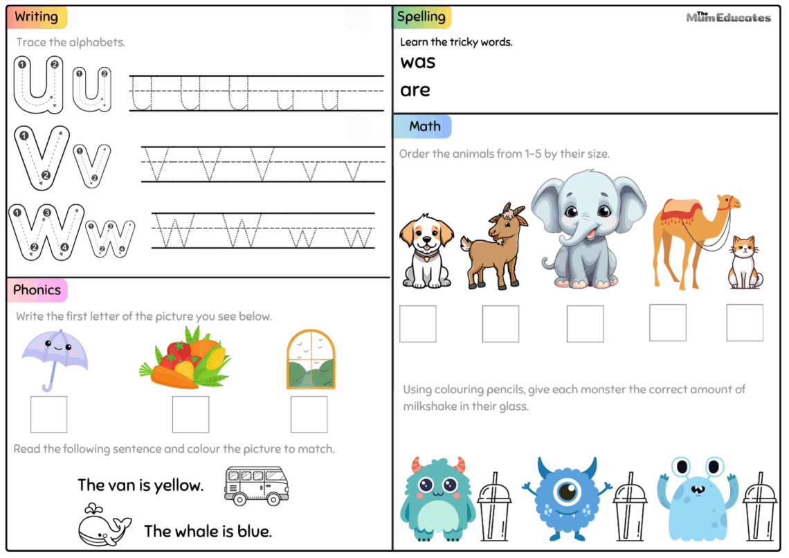Reception Worksheets - The Mum Educates