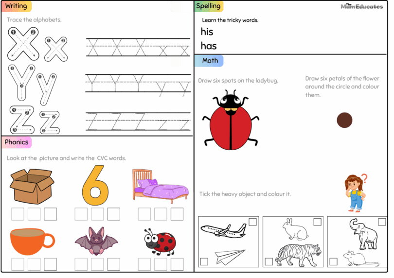 Reception Worksheets - The Mum Educates