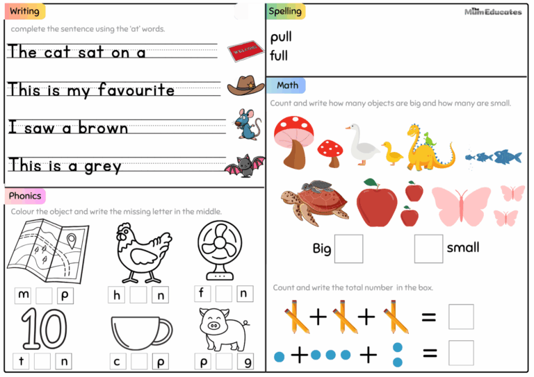 Reception Worksheets - The Mum Educates
