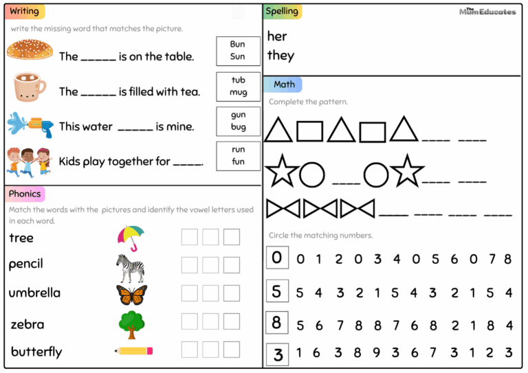 Reception Worksheets - The Mum Educates