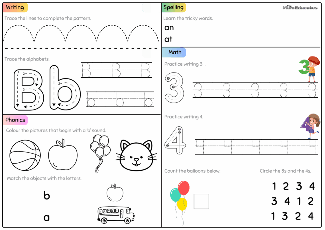 Reception Worksheets - The Mum Educates