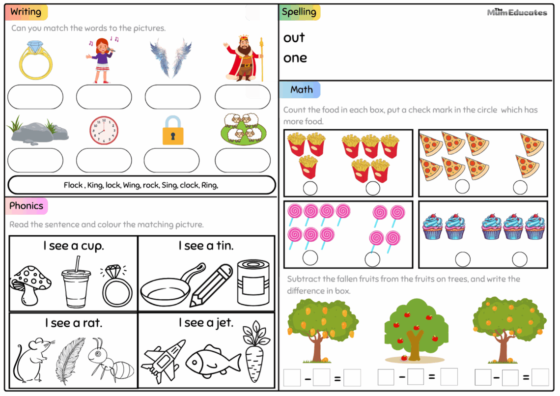 Reception Worksheets - The Mum Educates