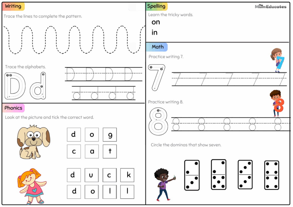 Reception Worksheets - The Mum Educates
