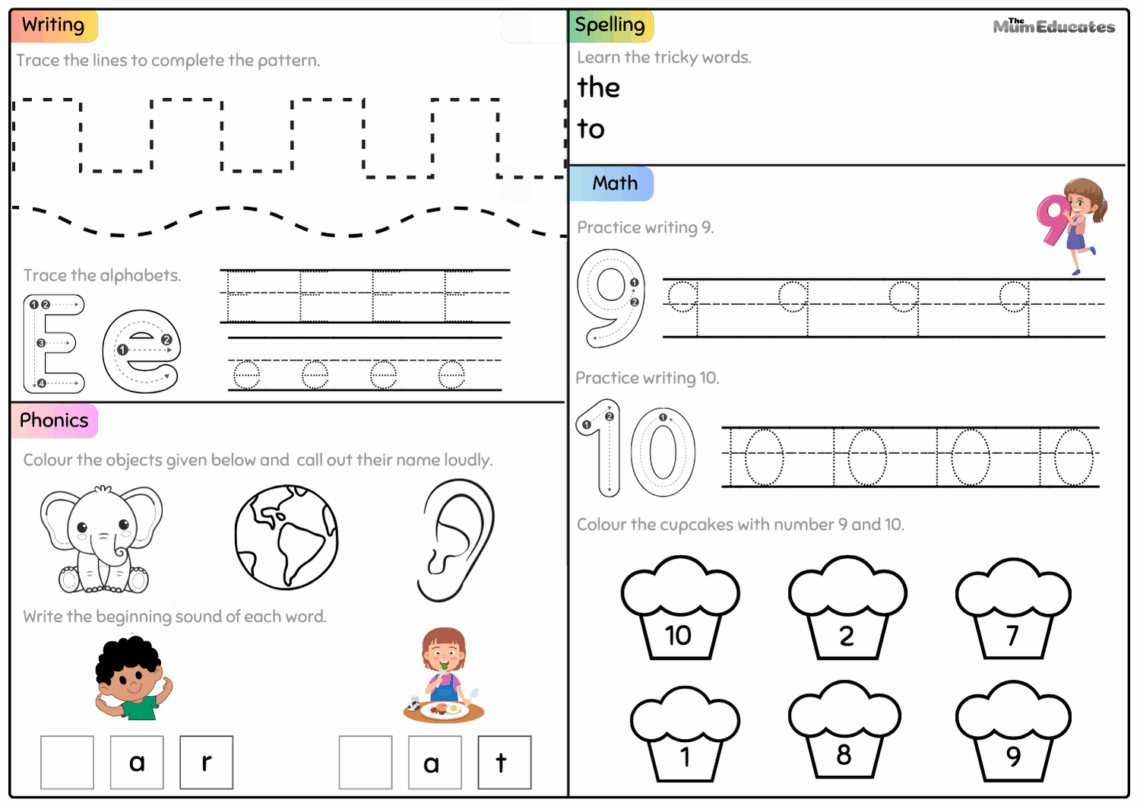 Reception Worksheets - The Mum Educates