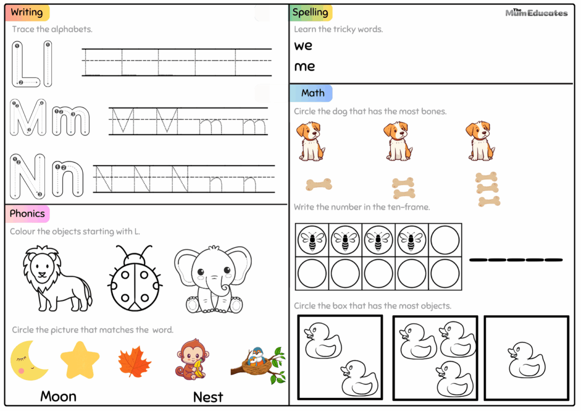 Reception Worksheets - The Mum Educates
